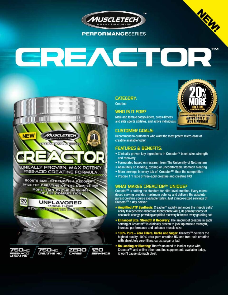 MuscleTech Creactor - MAXIMUM Strength Creatine!