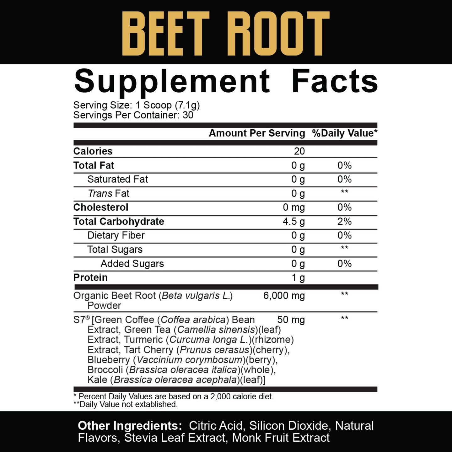 5% Nutrition Core Beet Root with Added S7