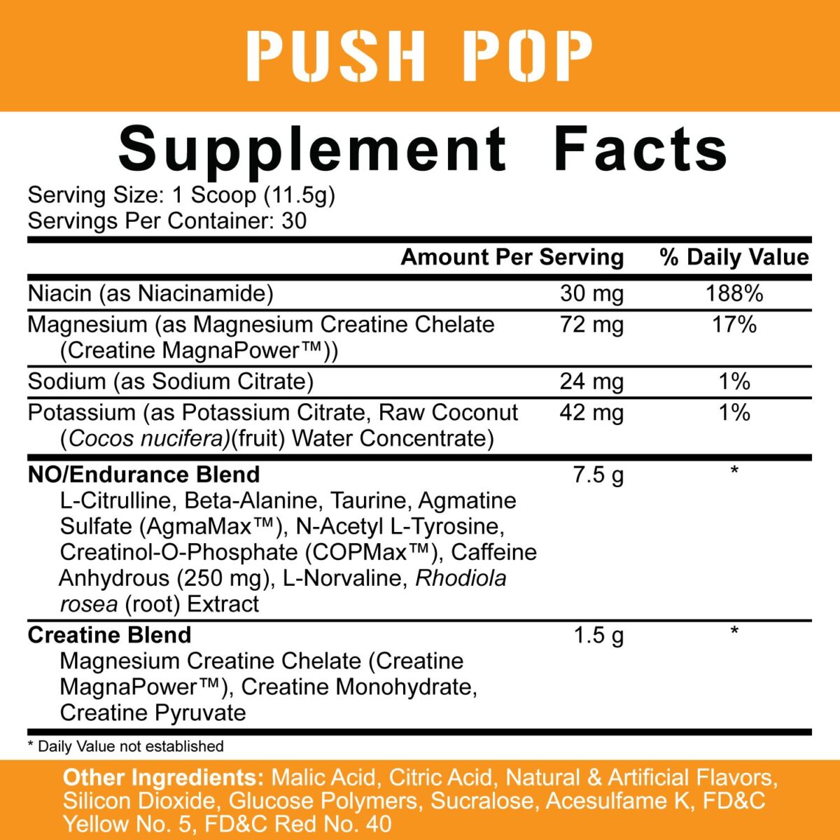 5% Nutrition KILL IT Push Pop Flavor Kills Orange Creamsicle Cravings