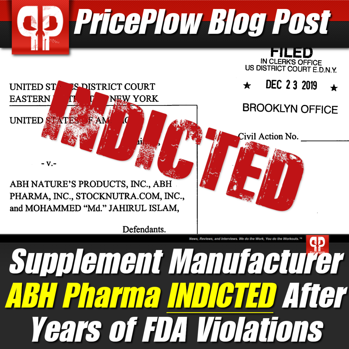 Supplement Manufacturer ABH Pharma INDICTED After Years of FDA Violations