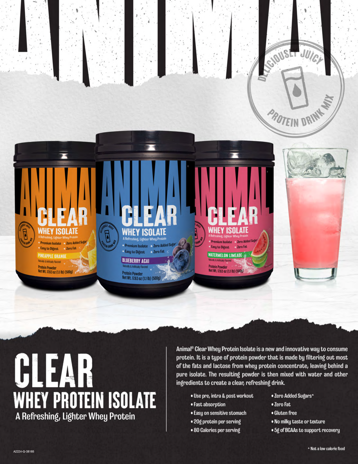Animal CLEAR Whey Isolate Launched in Three Flavors