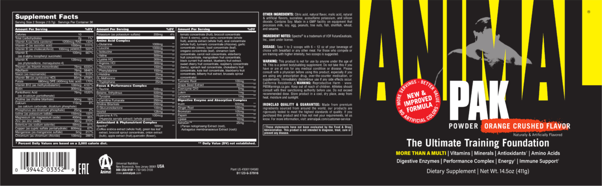 Animal Pak POWDER: Multivitamin Powder with Upgraded Flavor and No Pills!