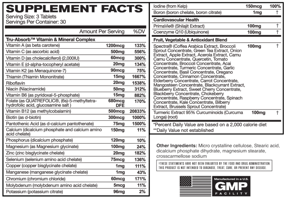 AstroFlav Multivitamin: Boosted with Spectra, Shilajit, CoQ10, and More!