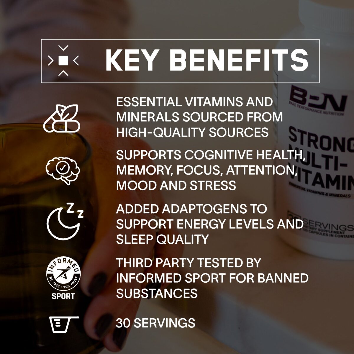 Bare Performance Nutrition Strong Multivitamin: With Cognizin® Citicoline