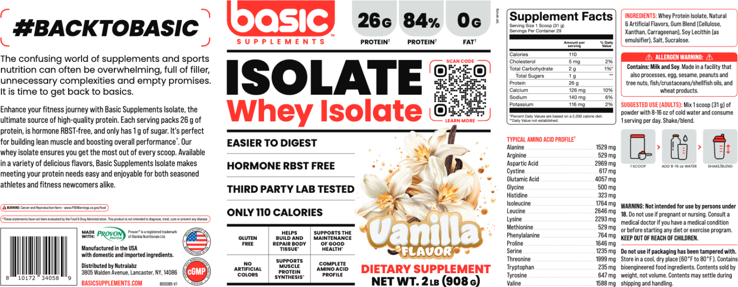 Basic Isolate: Premium Whey Protein Isolate with Nothing to Hide