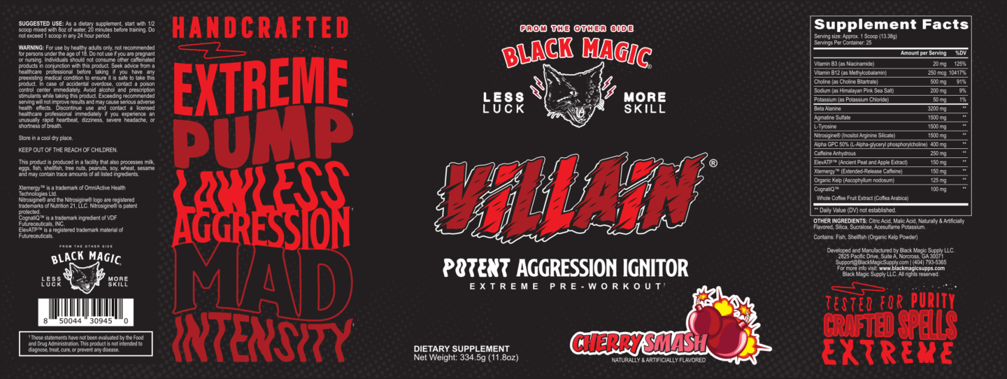 Black Magic Supply VILLAIN: Neurotransmitter-Boosting Nootropic Pre-Workout
