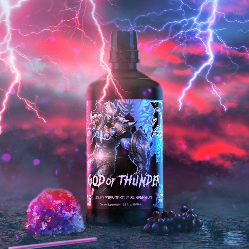 Centurion Labz GOD OF THUNDER: Stimulant-Based Liquid Glycerol Pre-Workout!
