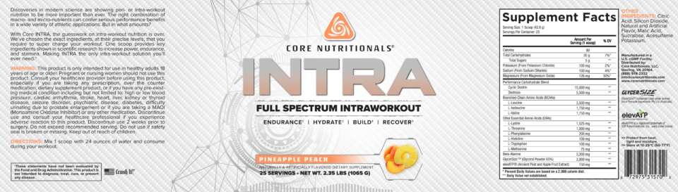 Core INTRA Re-Launched with More Power by Core Nutritionals
