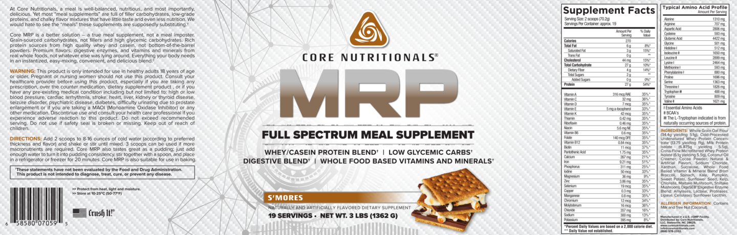 CARROT CAKE Protein? Core MRP Changes the Game Again (S'Mores too)