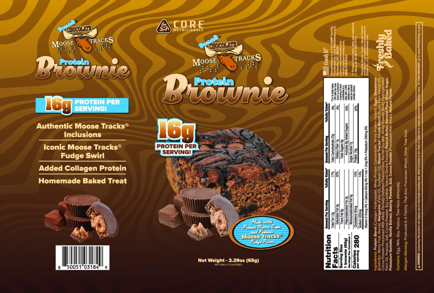 Core Nutritionals MOOSE TRACKS Protein Brownies Now Available!