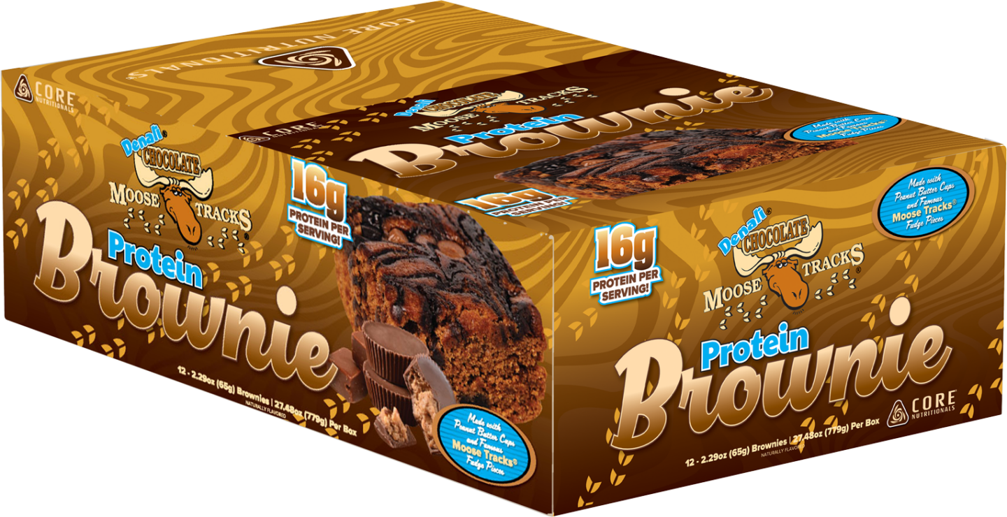 Core Nutritionals MOOSE TRACKS Protein Brownies Now Available!