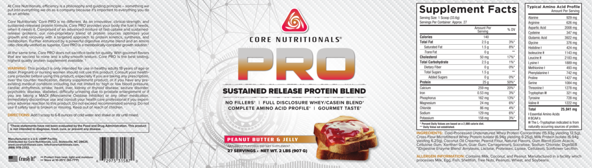 Core PRO Peanut Butter & Jelly Protein: It's *Strawberry* PB&J