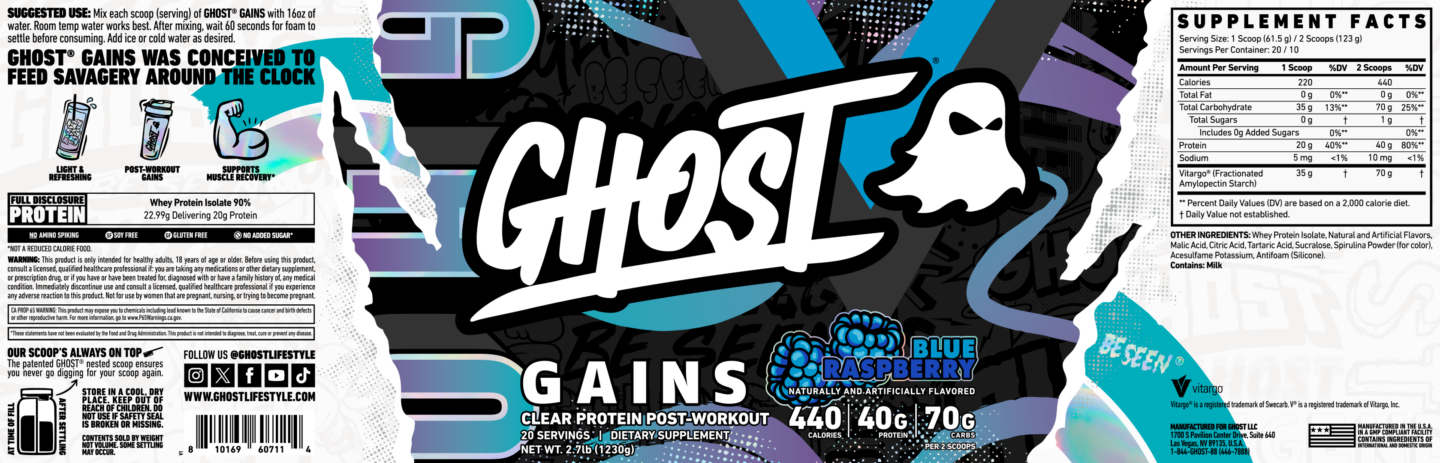 GHOST Clear Gains: First-Ever Clear Protein Gainer Combines Whey ...