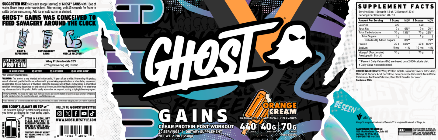 GHOST Clear Gains: First-Ever Clear Protein Gainer Combines Whey ...