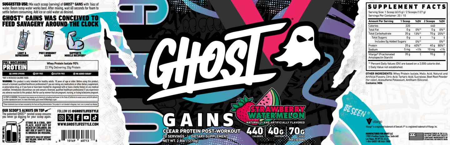 GHOST Clear Gains: First-Ever Clear Protein Gainer Combines Whey ...