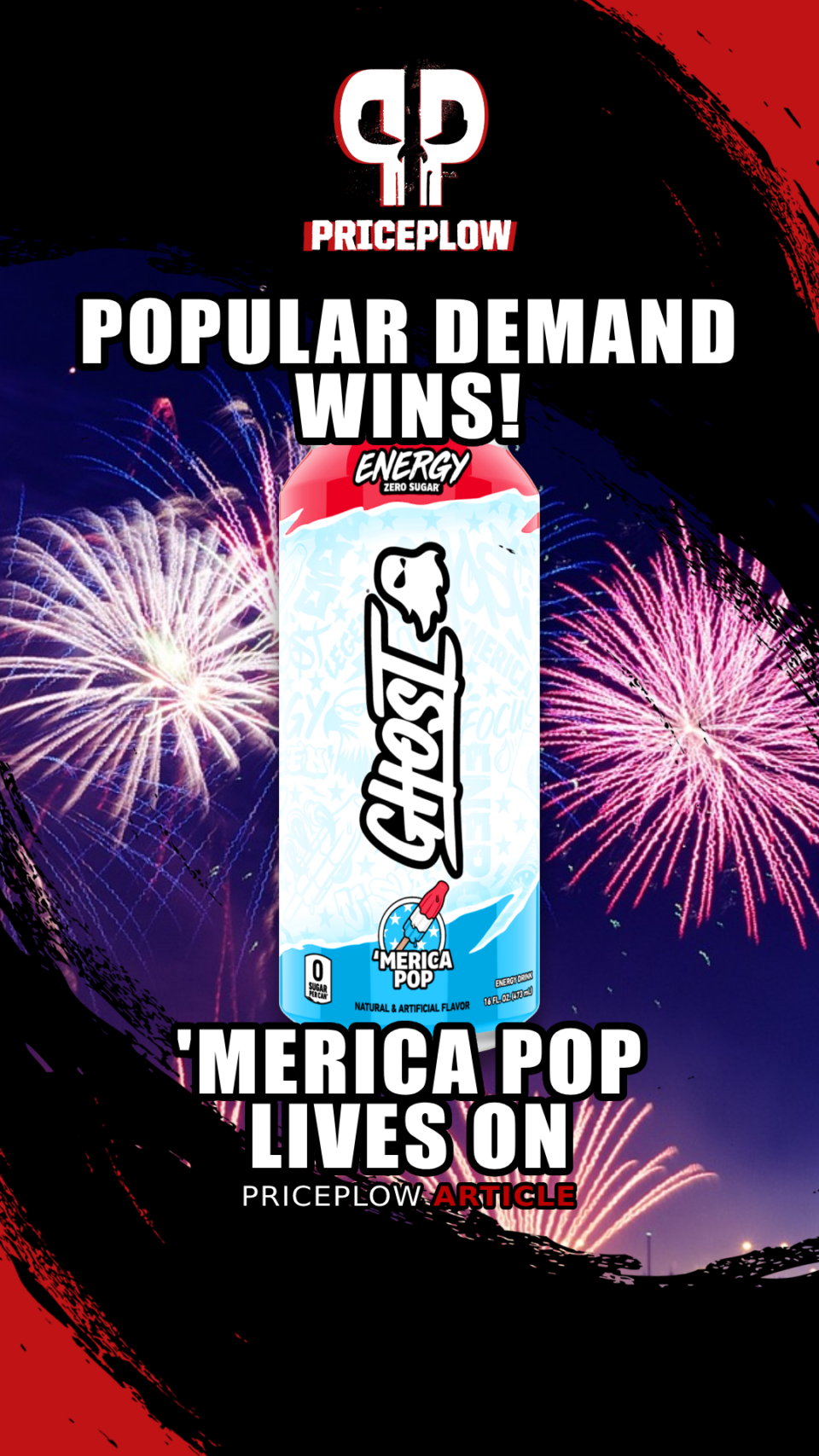 GHOST Energy 'Merica Pop: The Patriotic Rocket Pop Flavor Returns