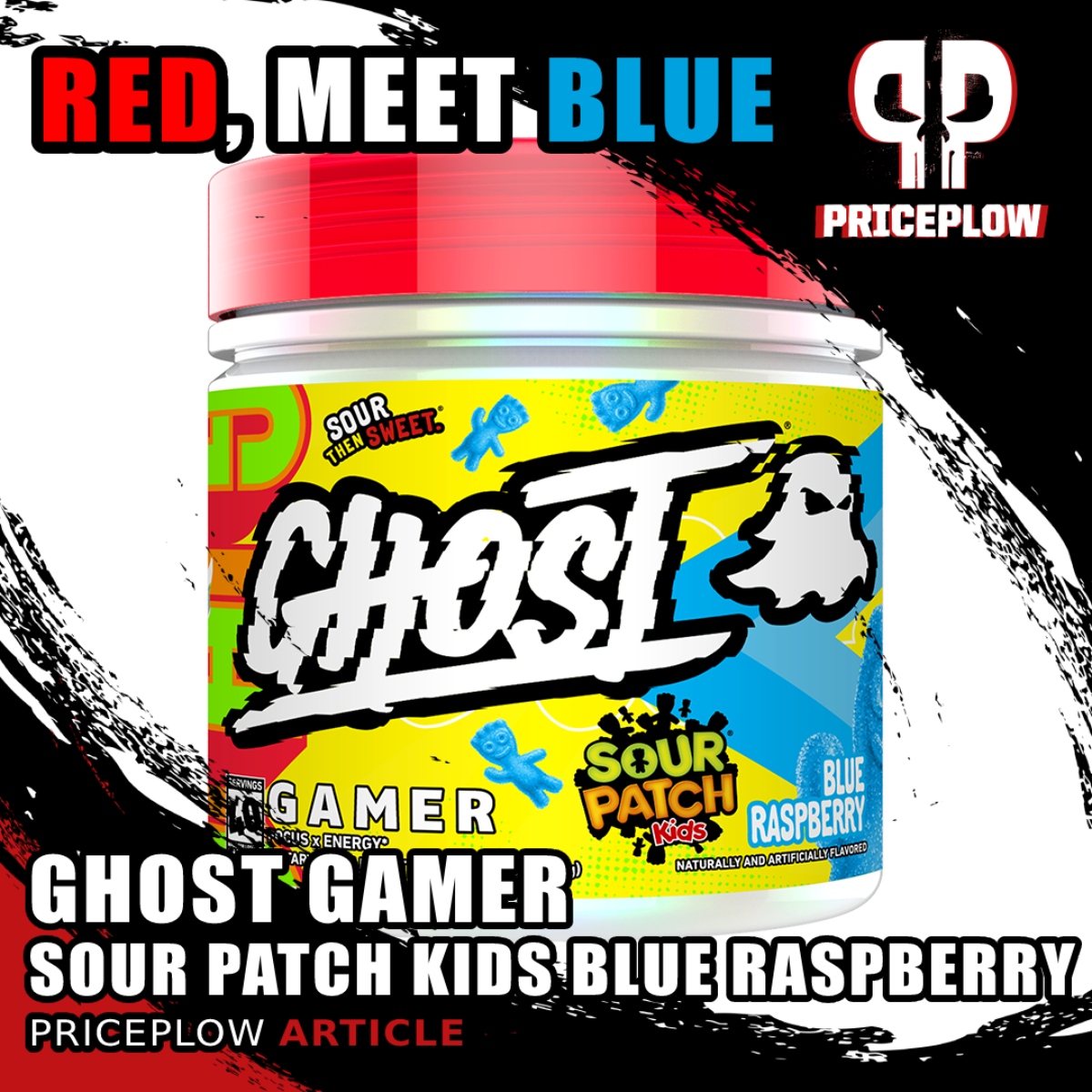 Ghost Gamer Sour Patch Kids Blue Raspberry: Enter Blue Team