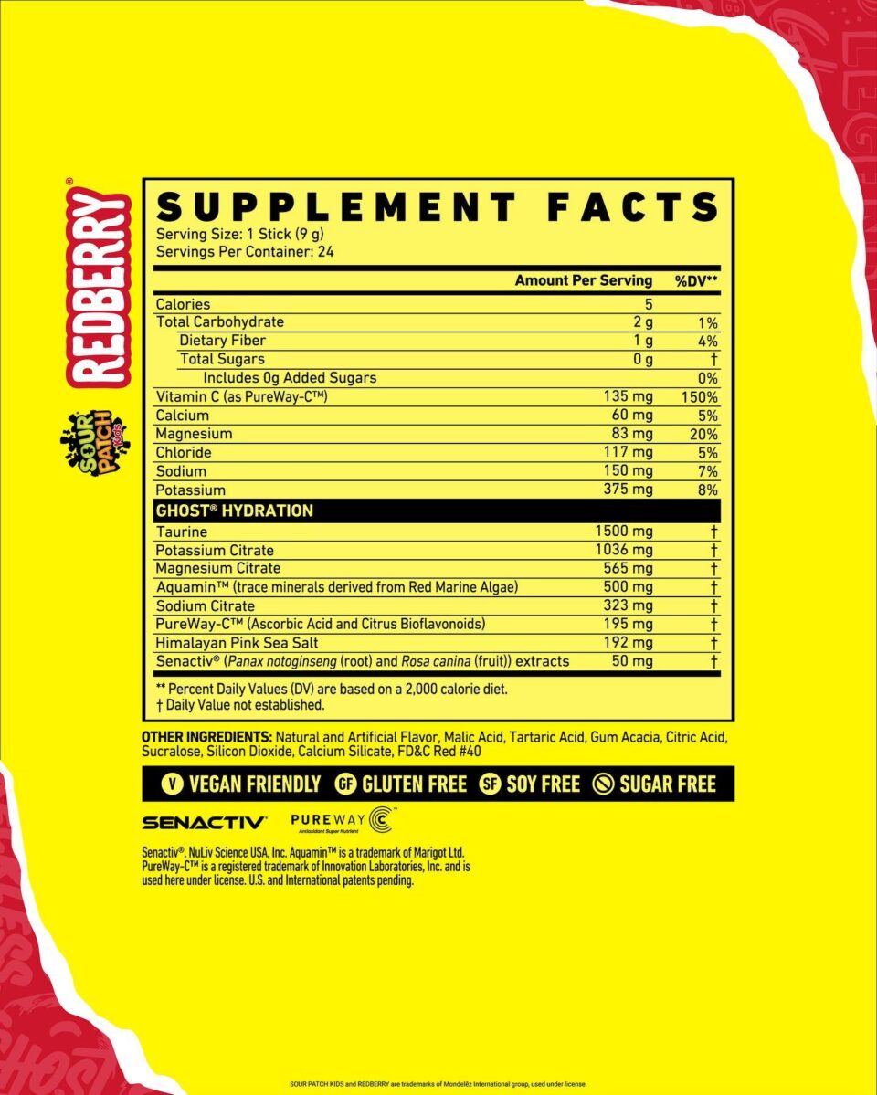 Ghost Hydration Now in Sour Patch Kids Stick Packs