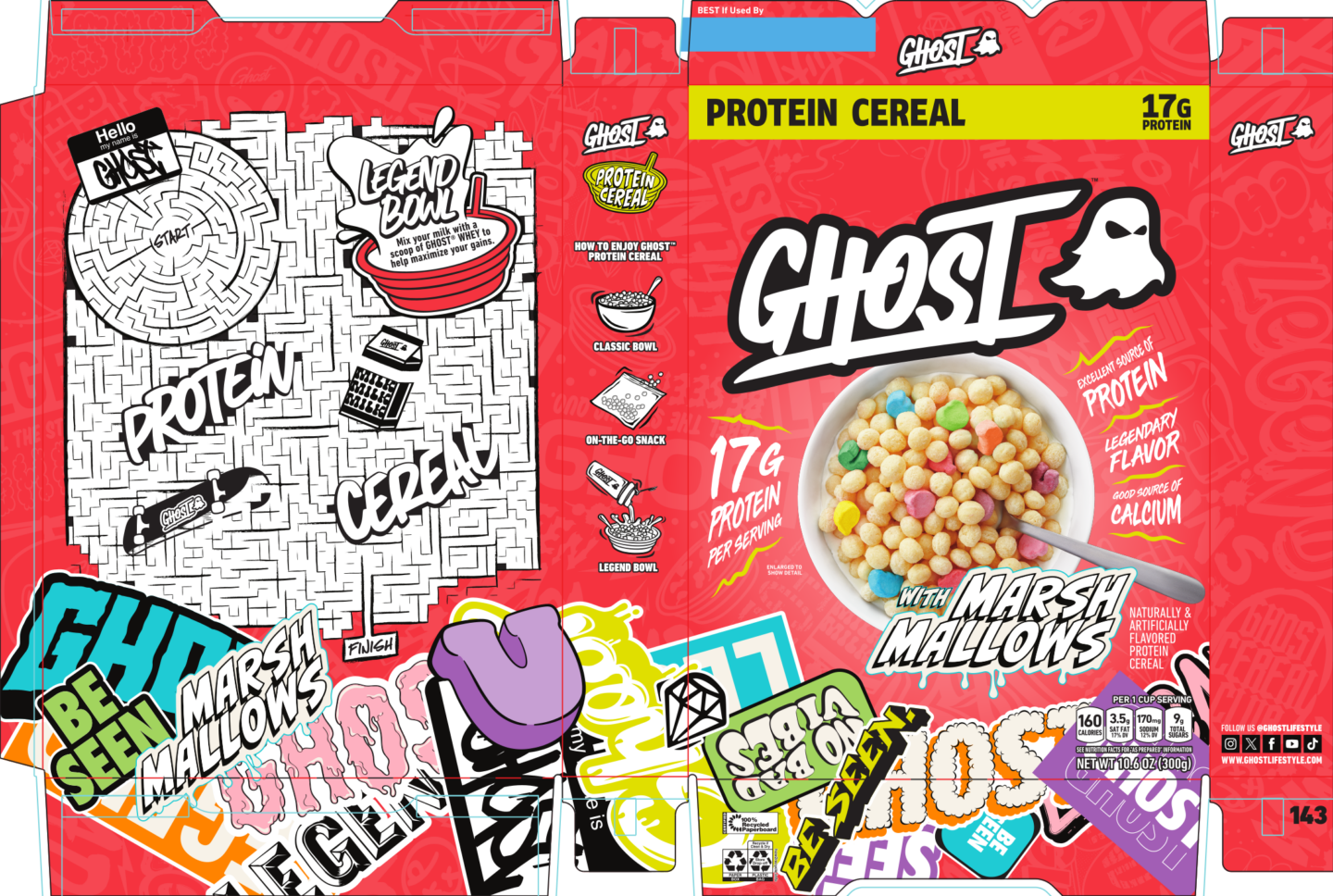 GHOST Protein Cereal in Marshmallow and Peanut Butter Flavors!