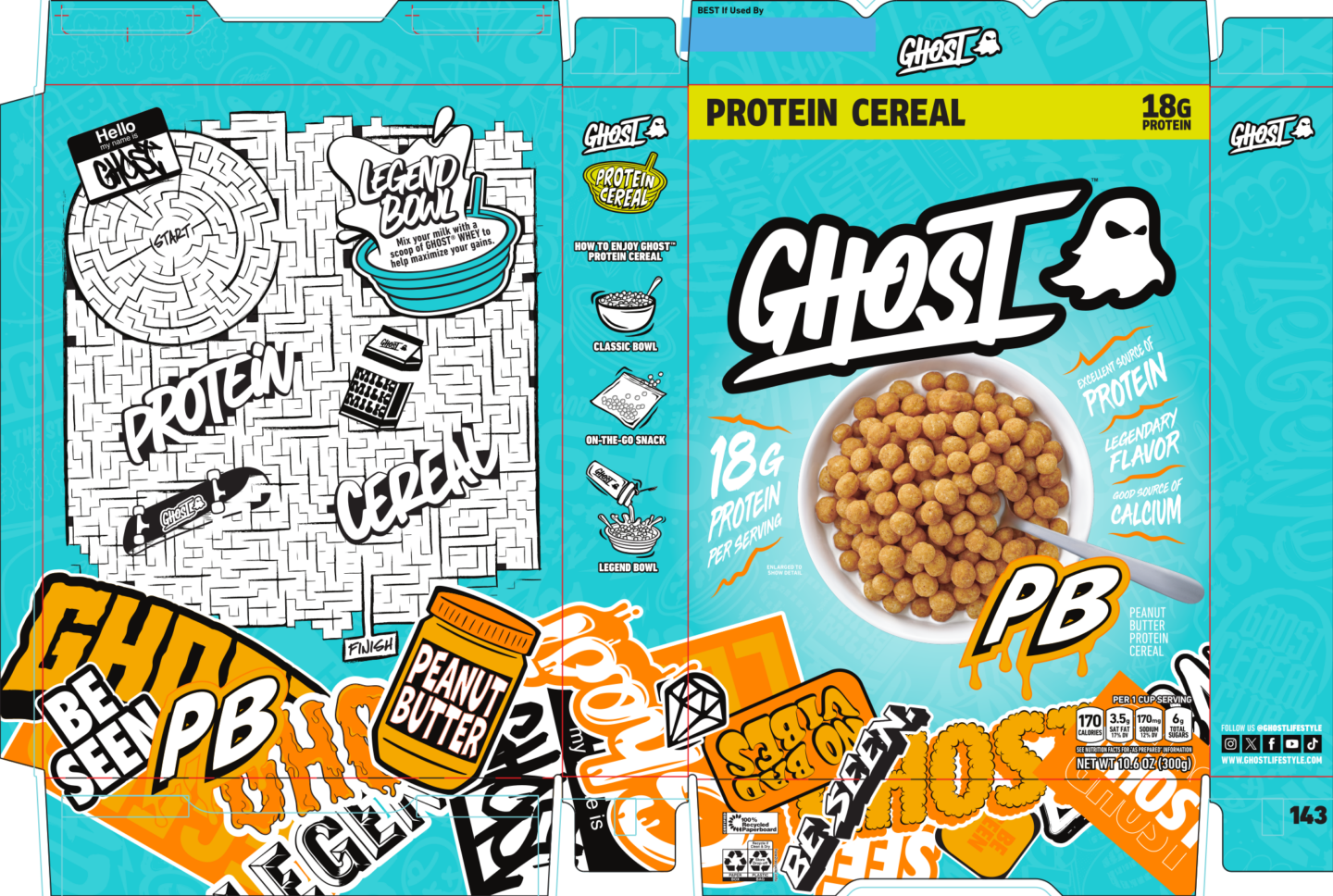 GHOST Protein Cereal in Marshmallow and Peanut Butter Flavors!