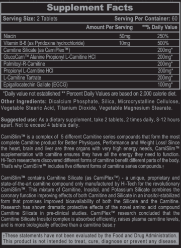 Hi-Tech CarniSlim - Weight Loss Carnitine for Everyone!