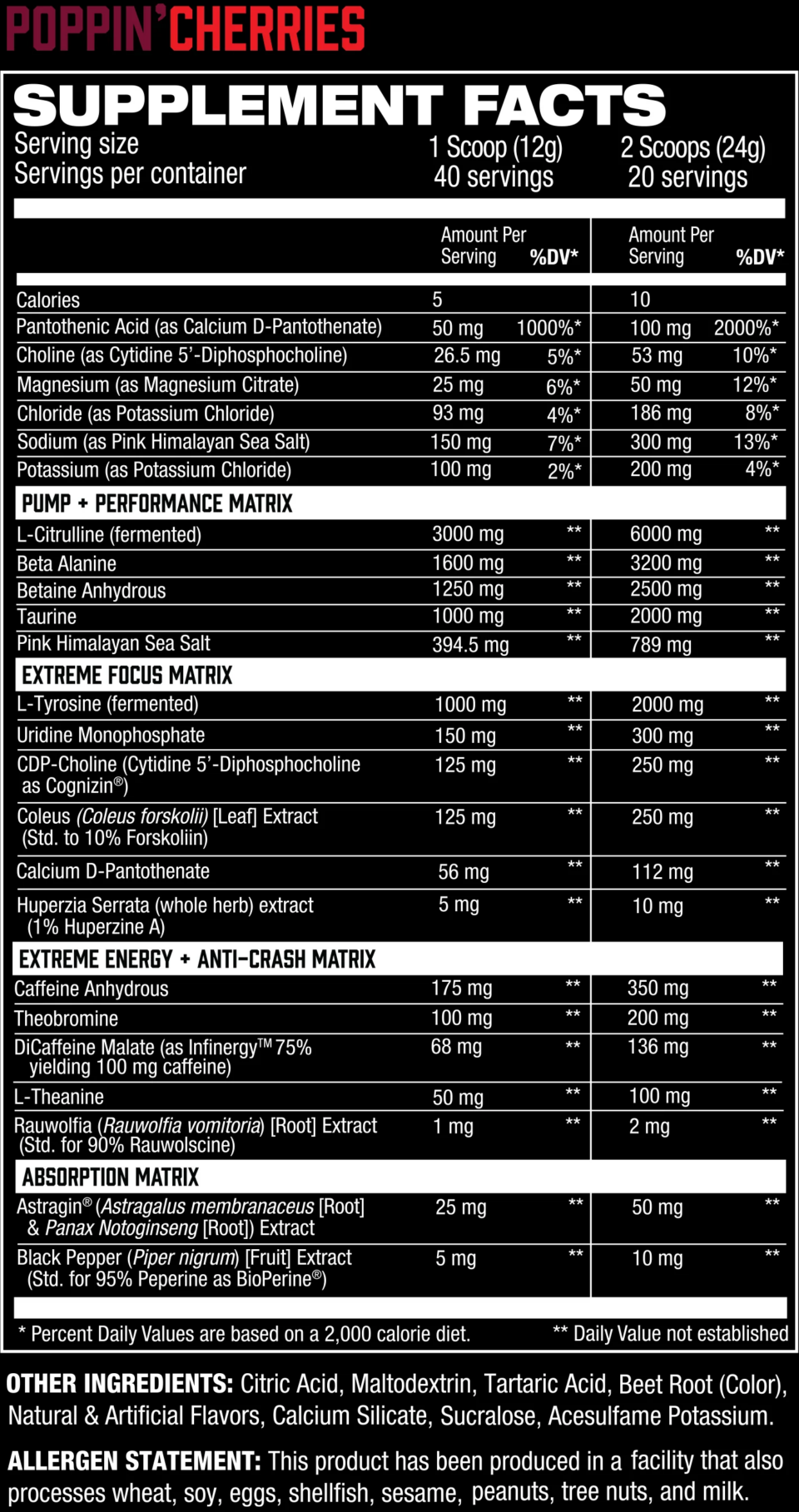 Hosstility AMPED Pre-Workout Featuring Cognizin Citicoline and Lots More
