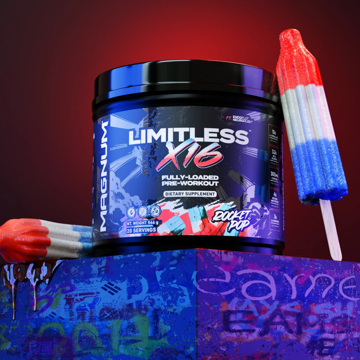 Magnum Nutraceuticals Limitless X16: Mind-Rush Pre-Workout with EndoFlo
