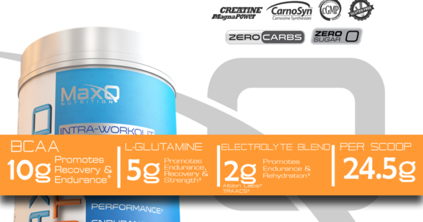 MaxQ Nutrition Intra-Workout: Loaded Intra with 10g BCAA!
