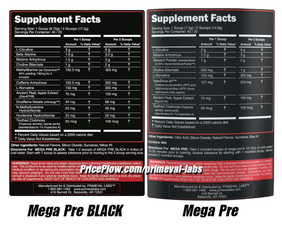 Mega Pre Goes BLACK! Primeval Labs Crushes it with Heavier Stim Pre Workout