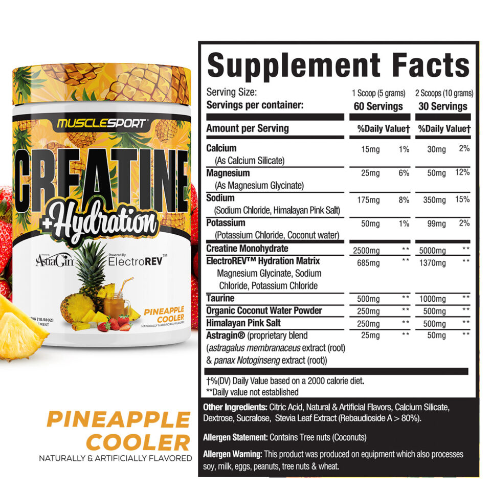 Musclesport Lean Whey Salted Caramel & Creatine +Hydration Pineapple Cooler