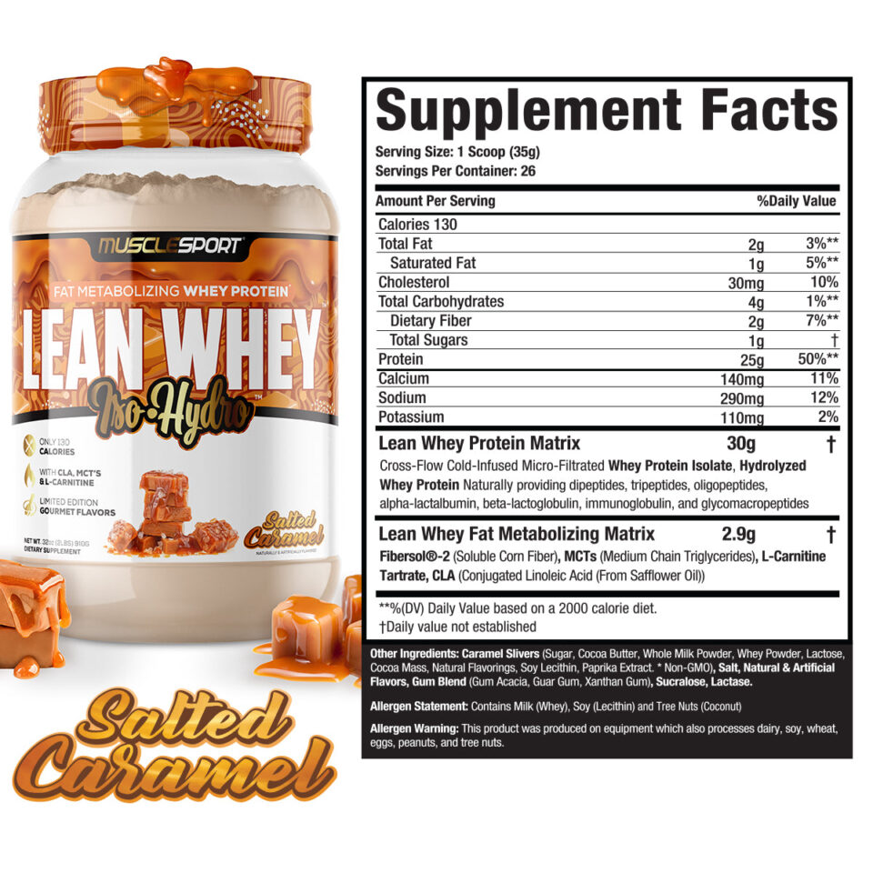 Musclesport Lean Whey Salted Caramel & Creatine +Hydration Pineapple Cooler