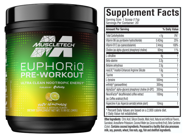 MuscleTech EuphoriQ: Smart Pre-Workout with enfinity Paraxanthine