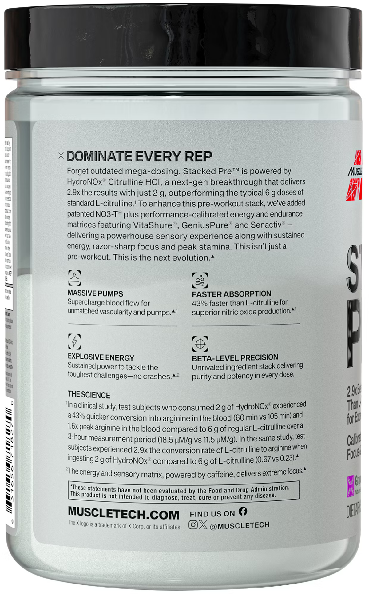 MuscleTech Stacked Pre: Workout Energy, Focus, & Power with New ...