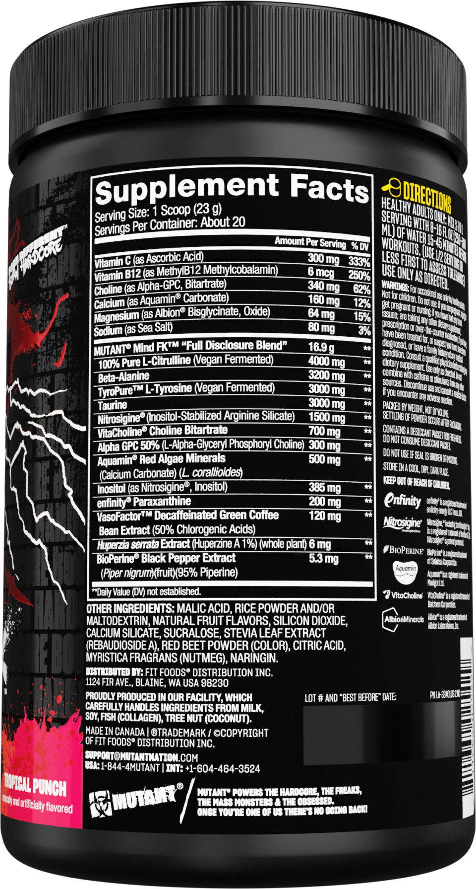 Mutant MIND FK: Nootropic Powered MIND FREAK Pre-Workout Supplement