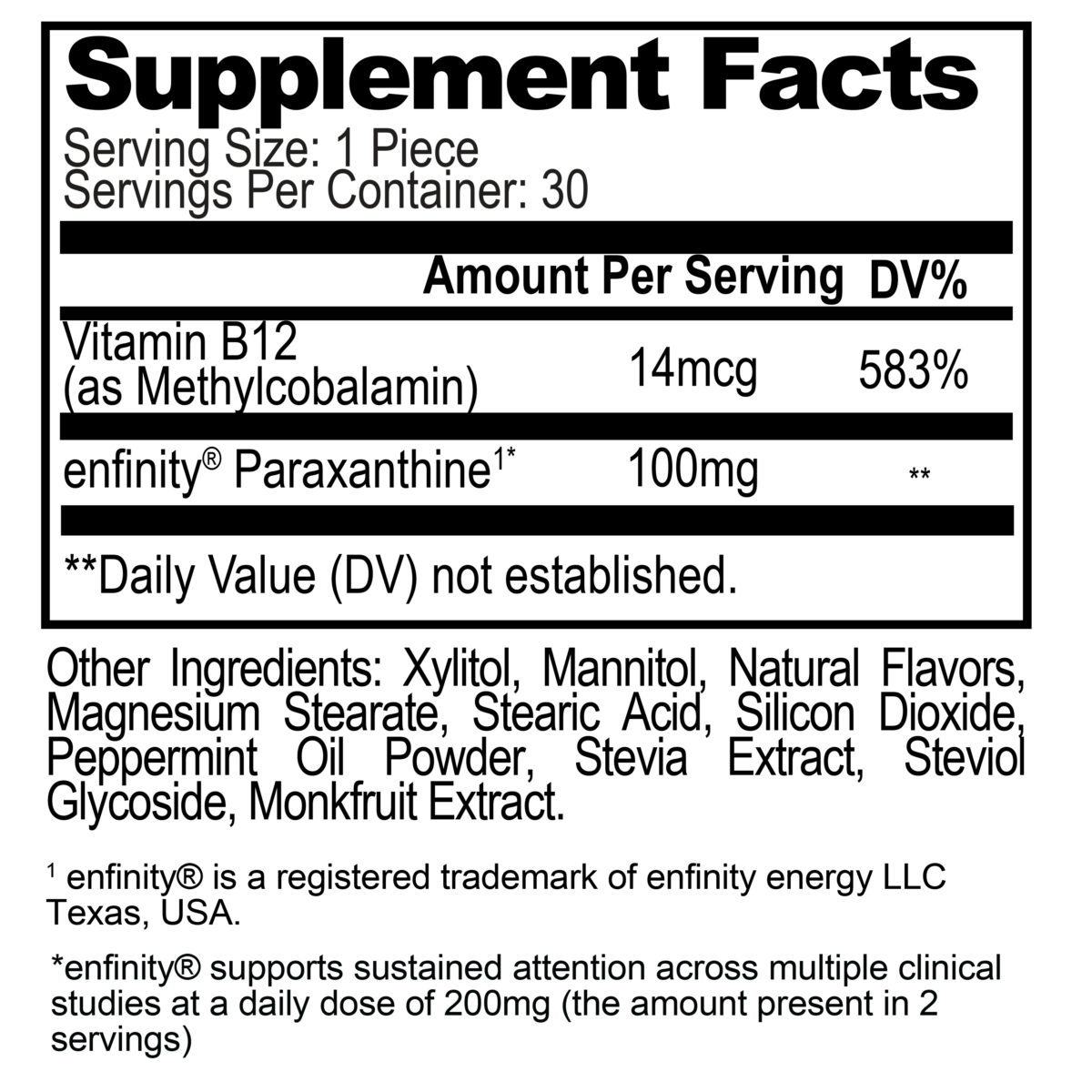 Natural Stacks Focus Bites: enfinity for Focus in a Chewable Tablet!