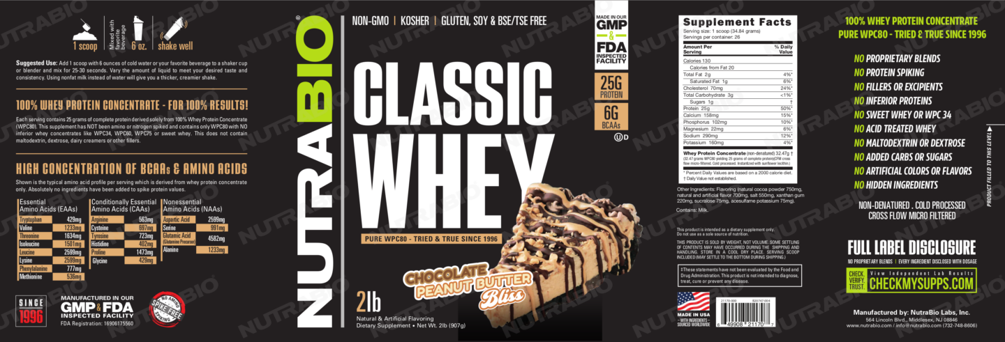 NutraBio's Chocolate Peanut Butter BLISS Protein Flavors.. with No Nut ...