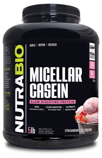 NutraBio Micellar Casein Strawberry Ice Cream Brings Dessert Before Bed