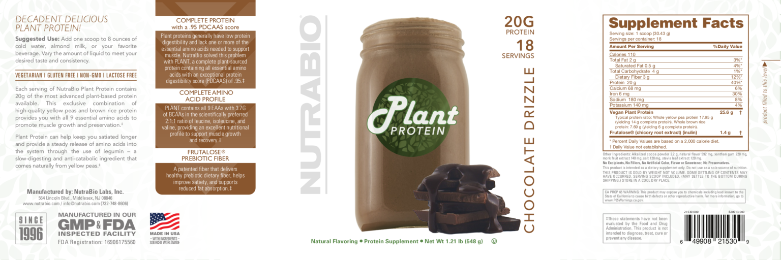 NutraBio Plant Protein Now in Vanilla Wafer and Chocolate Drizzle