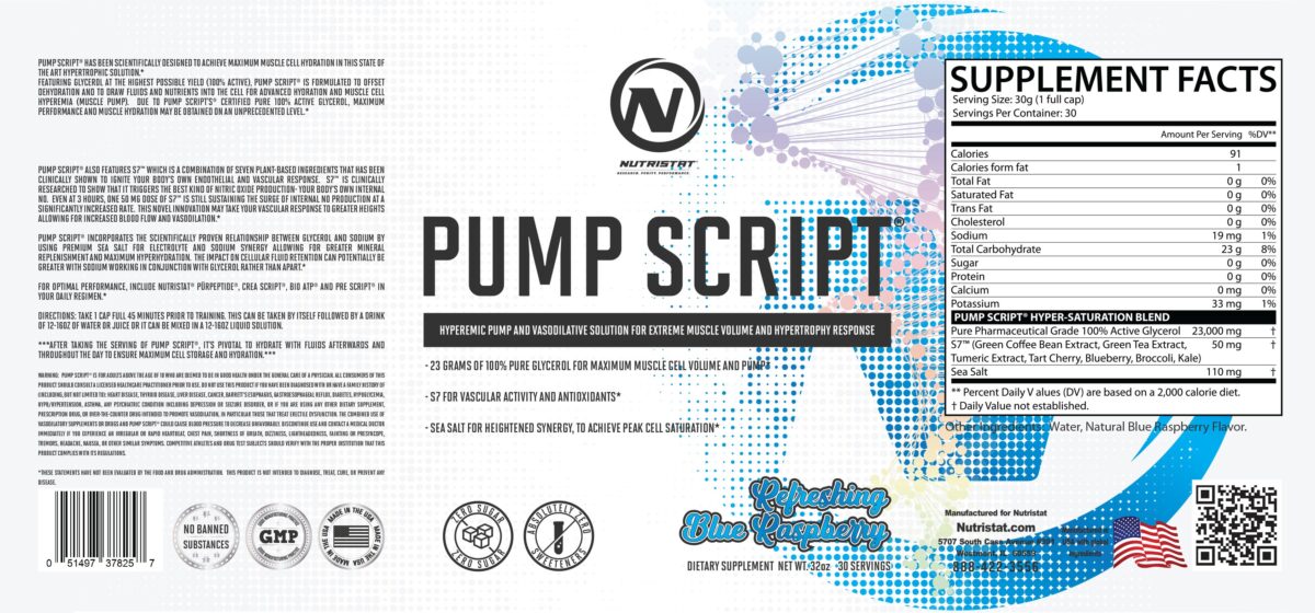 Nutristat PUMP SCRIPT: The Original Liquid Pump Enhancer That Started a ...