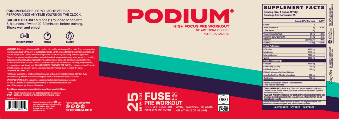 Podium Nutrition FUSE 2025: Performance Pre-Workout Takes a New Twist