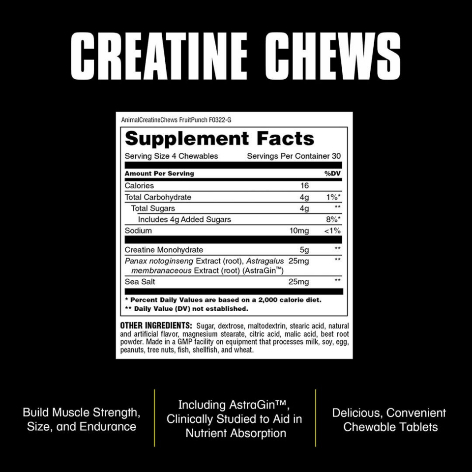 Animal Creatine CHEWS: The Best New Way to Take Creatine