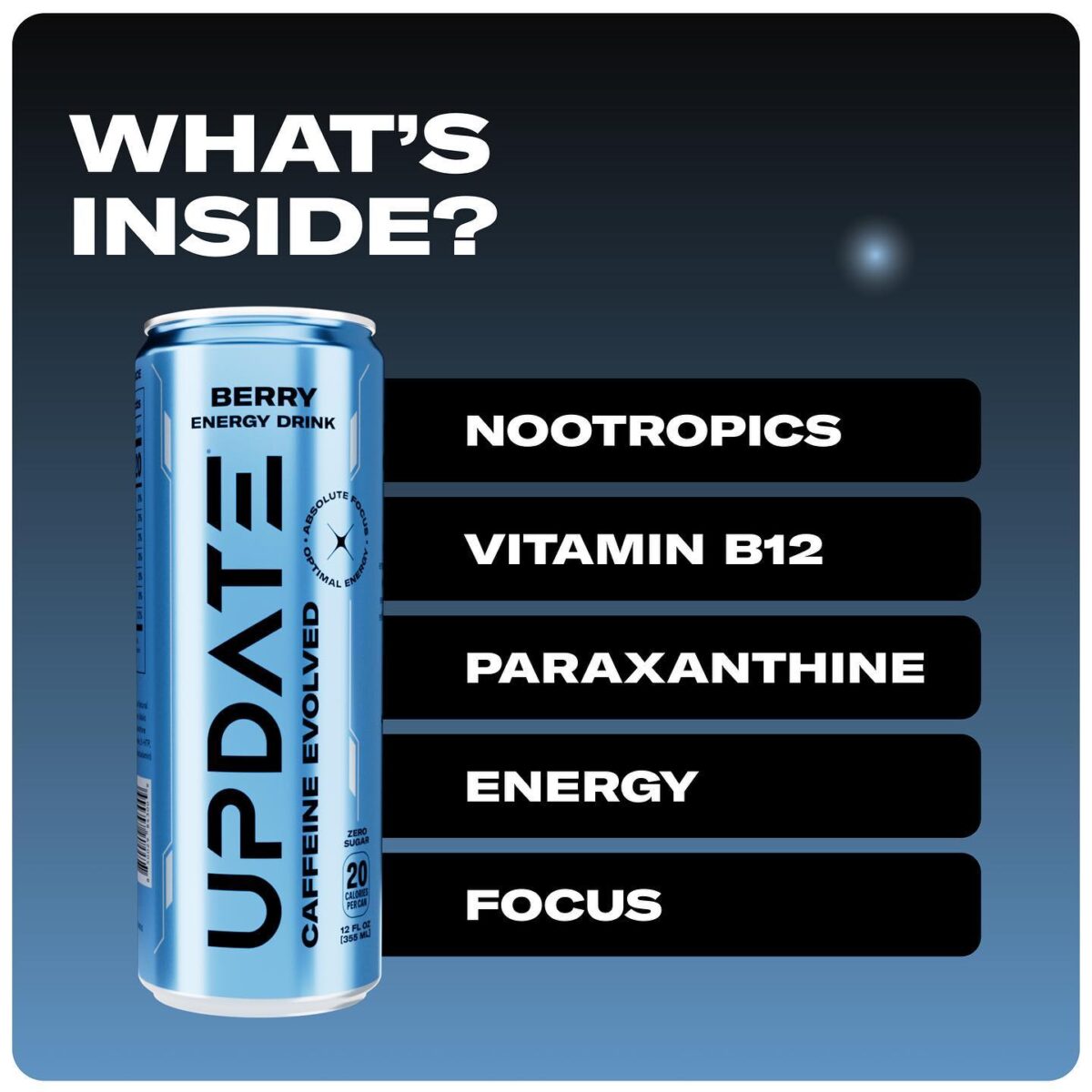 Update Energy Drink: Focus-Fueled Cans Featuring enfinity Paraxanthine